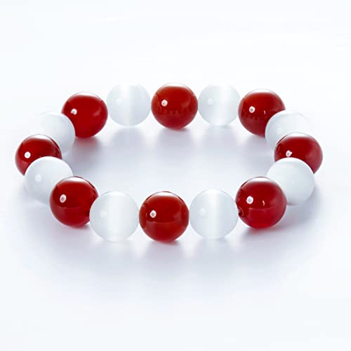 BESTMVP Agate Cat Eye Crystal Natural Stone Relax Anxiety Crystal Beaded Men Women Stretch Bracelet Unisex