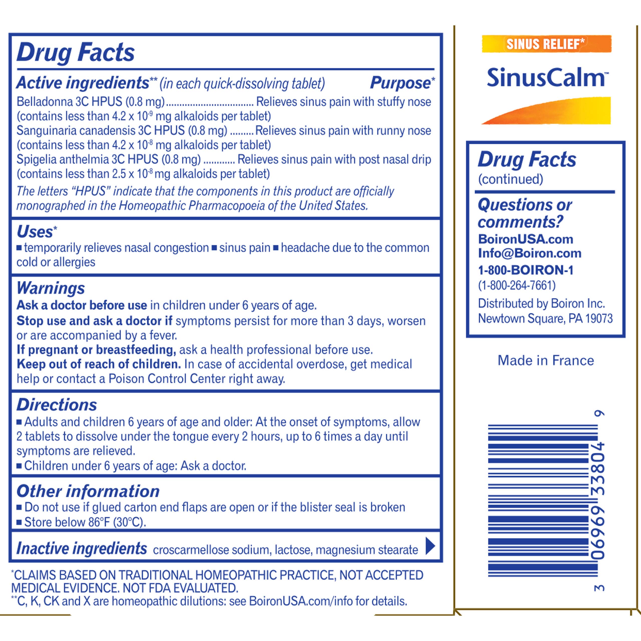 Boiron - Sinus Calm Sinus Relief - 1 Each - 60 TAB