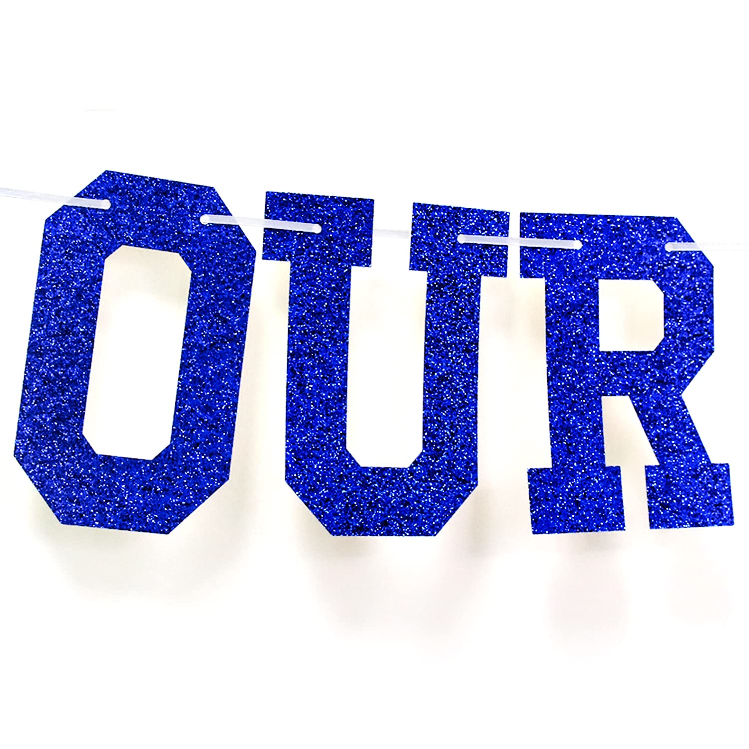 Our Adventure Continues Banner, Let the Adventure Begin Bunting Garlands, Travel Themed/Wedding/Graduation/Retirement Party Decorations Supplies, Blue Glitter