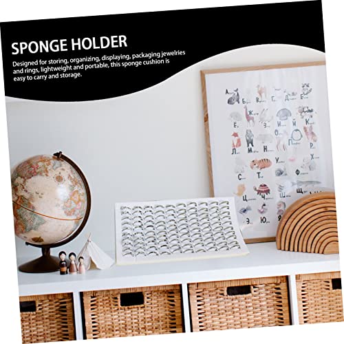 BESTOYARD 16 pcs Box jewelry box pad earring display tray foam ring holder insert jewelry tray insert earring sponge tray jewelry dish white drawers jewelry sponge holder mosaic ring bracket