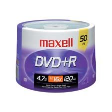 DVDplusR- 16X Speed- 4.7GB- Branded- 50-PK