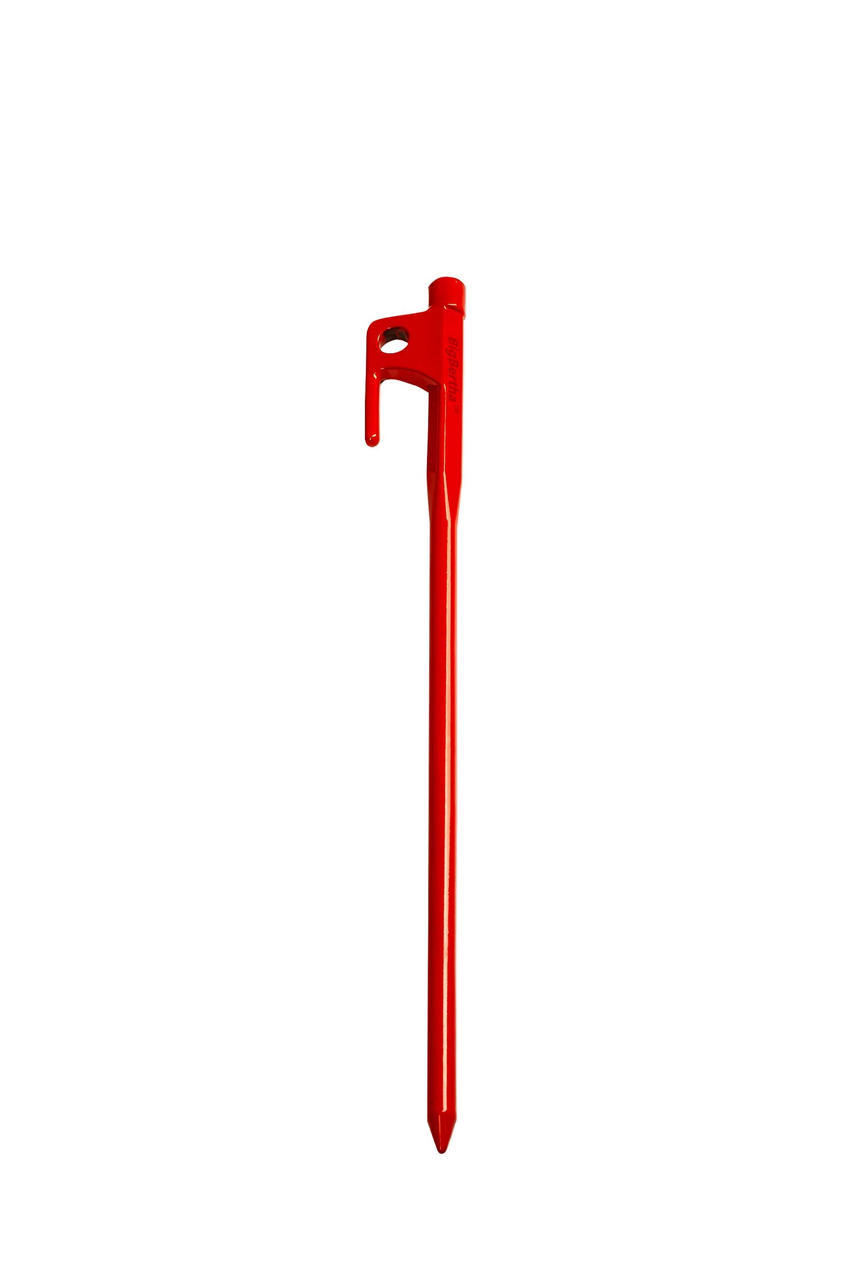 Big Bertha Extreme Heavy Duty Forged Steel Tent Stakes for Camping and Backpacking (4-Pack, Red, 12 inches)