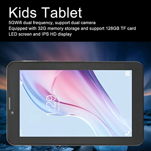 Childrens Tablet 7 Inch IPS High Definition Big Screen 100-240V 5GWIFI 7 Inch Dual Band Tablet for Home (US Plug)