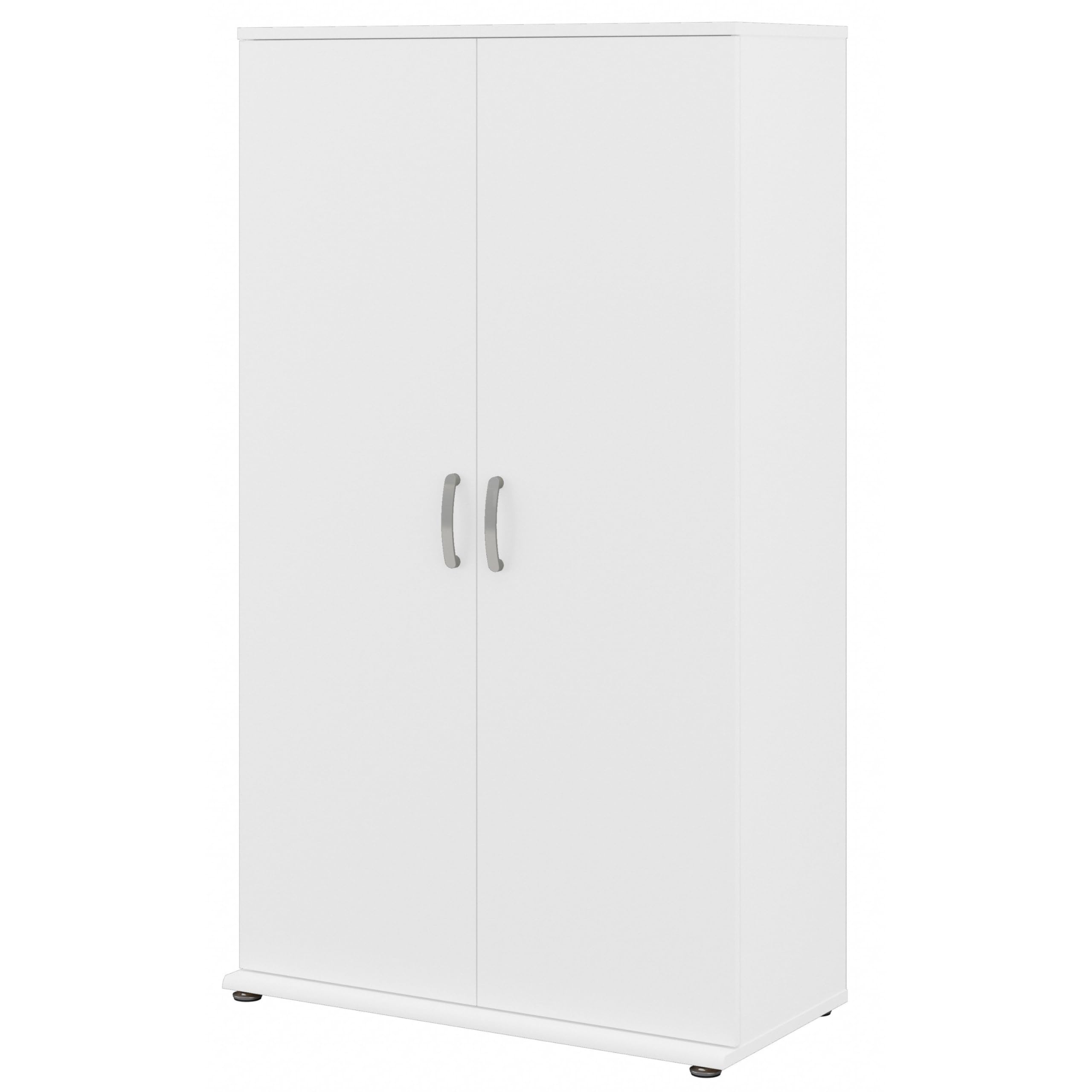 Bush Business Furniture Universal Tall Clothing Storage Cabinet with Doors and Shelves, White