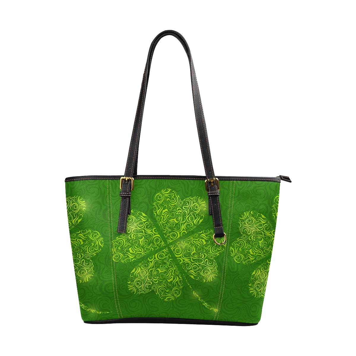 InterestPrint Womens Handbags Ladies Purses Shoulder Bags Tote Bag St. Patrick's Day Green Luck leaf