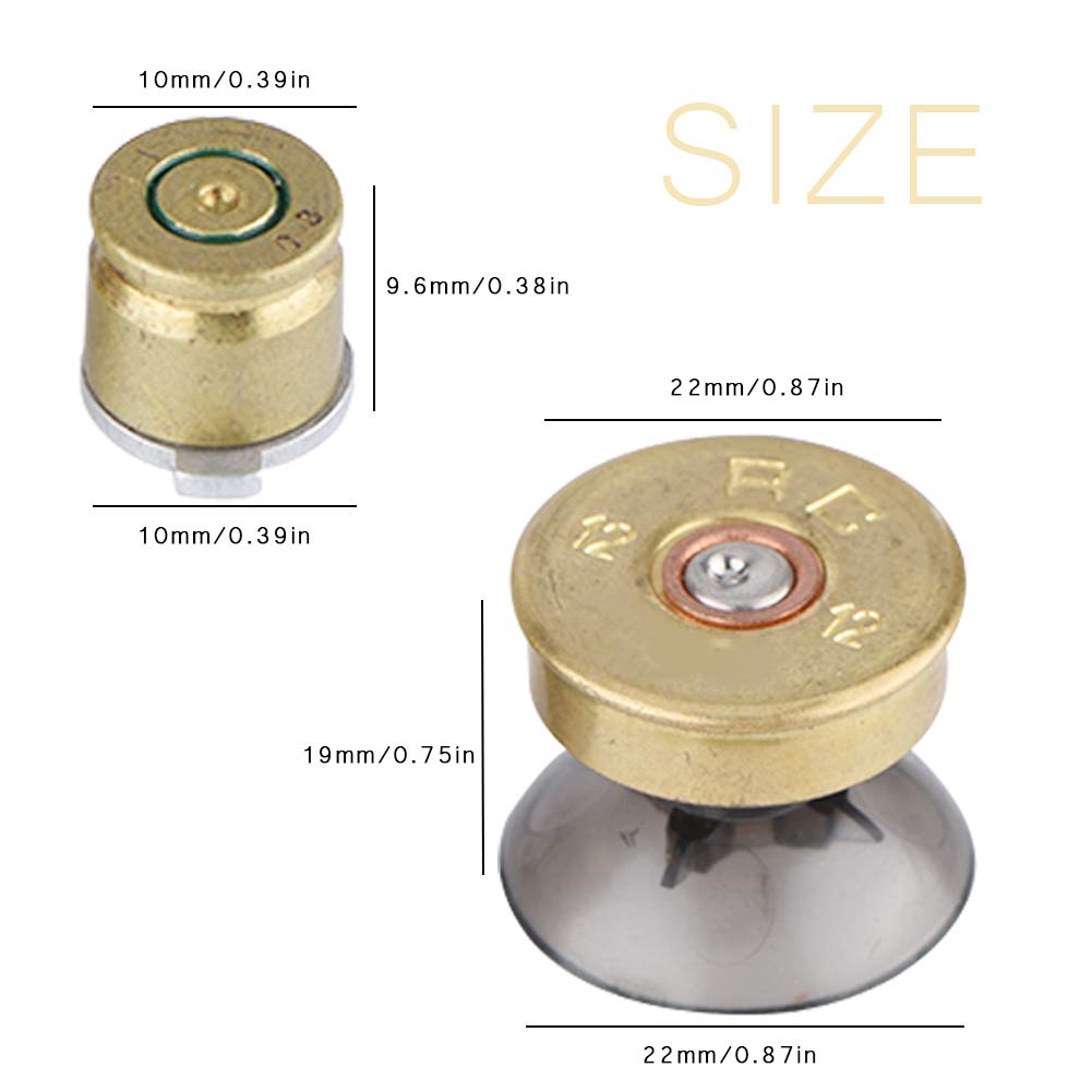 Salaty Bullet Thumbstick, Thumbstick Mod Kit Gold 6Pcs Bullet Buttons for PS4, Playstation 4 for Playstation 4 PS4 Controller Grip Replacement Parts