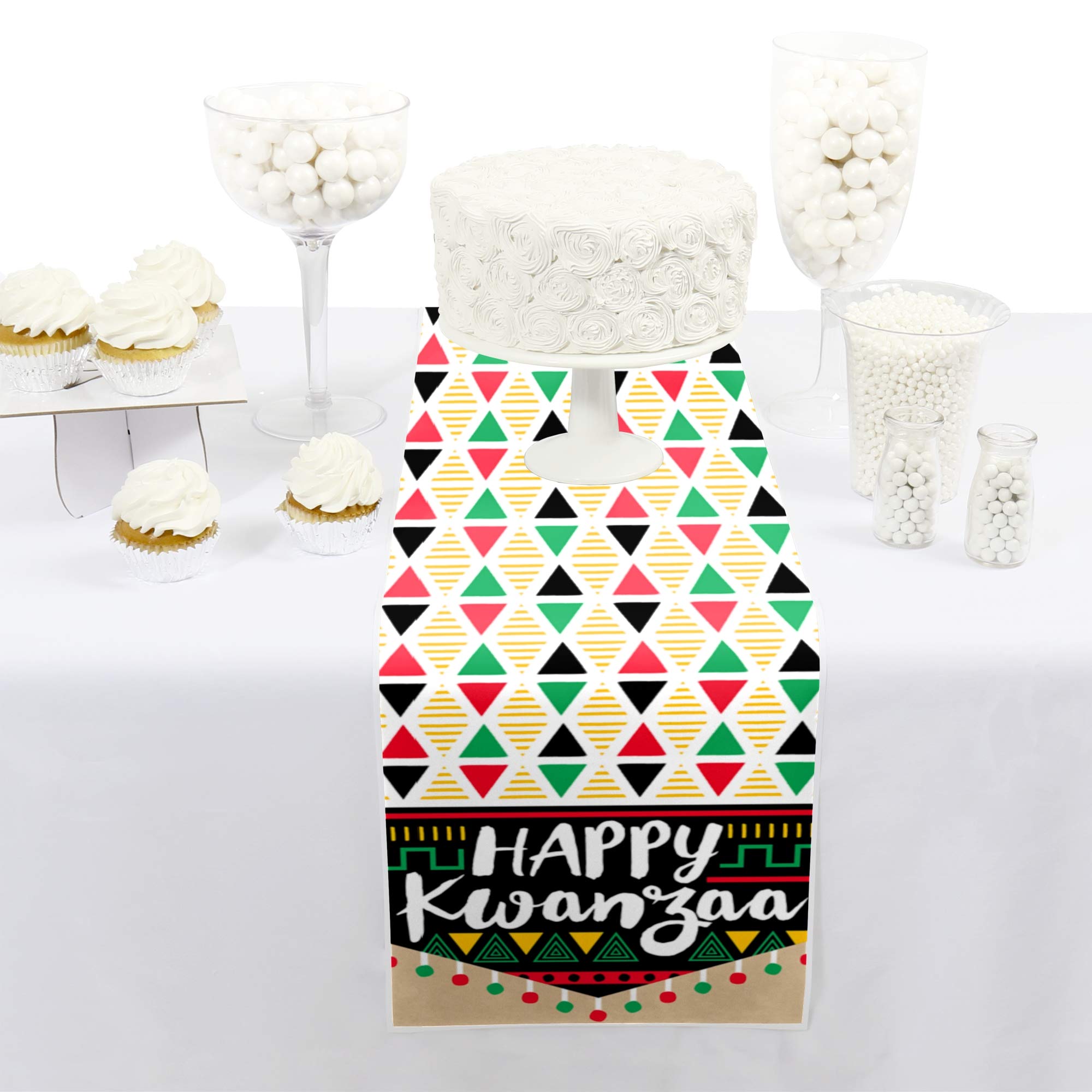 Big Dot of Happiness Happy Kwanzaa - Petite African Heritage Holiday Party Paper Table Runner - 12 x 60 inches
