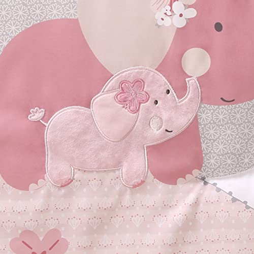 The Peanutshell Pink Elephant Crib Bedding Sets (3 Piece Crib Set)