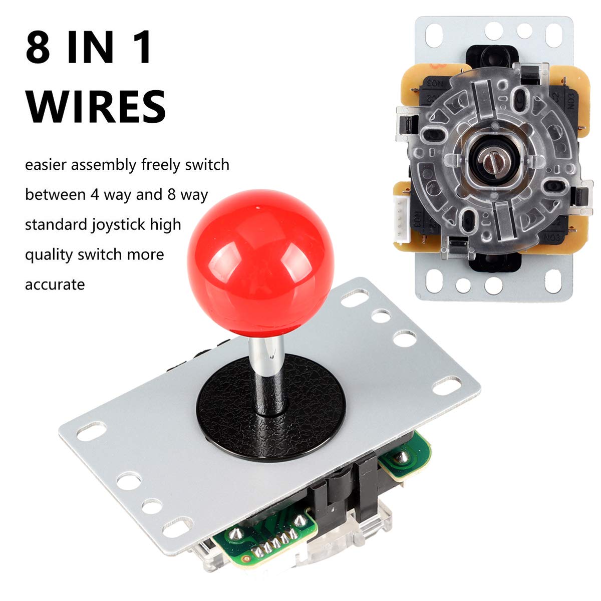 Avisiri Arcade Buttons 2 Player LED Arcade Joystick Kit for Arcade PC Game Controllers Mame Raspberry Pi Retro Controller Mixed Colors Kit