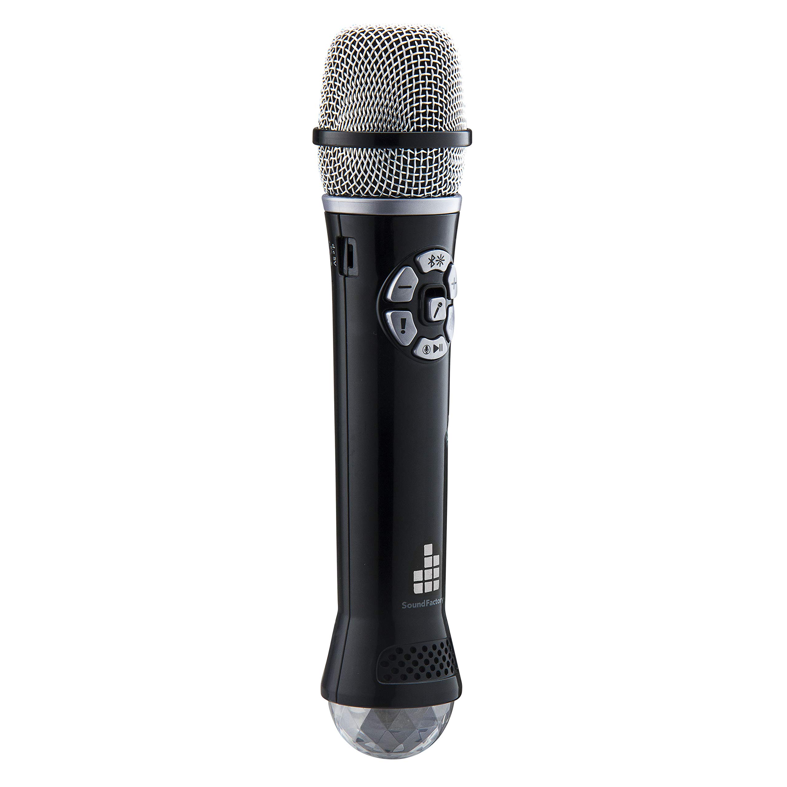 iHome Sound Factory Bluetooth Karaoke Microphone with LED Disco Party Lights,Portable Bluetooth Speaker Compatible with Apple Samsung Siri and Google Assistant,Wireless Microphone for Karaoke Fun