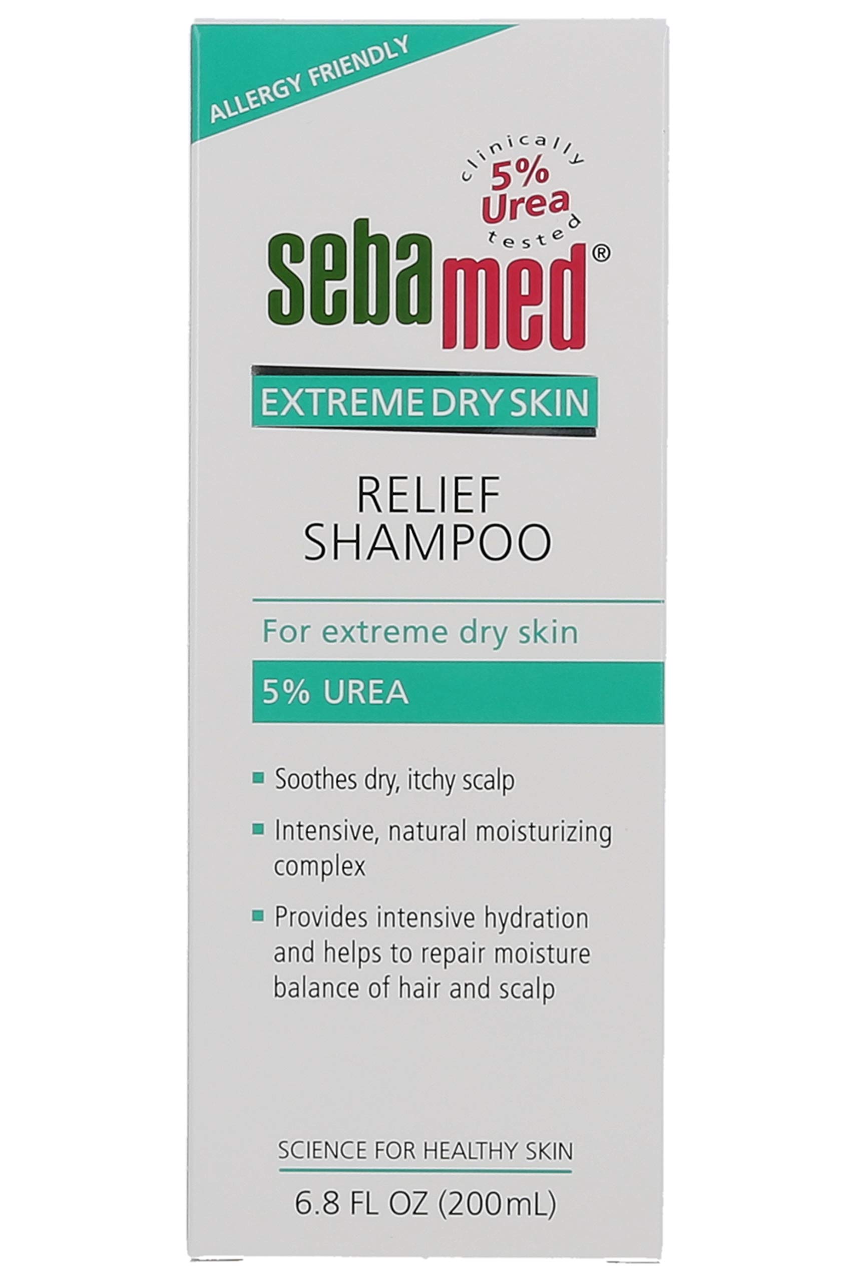Sebamed Extreme Dry Skin Relief Treatment Shampoo Intensive Moisturizing Complex with 5% Urea for Dry Itchy Scalp 6.8 Fluid Ounces (200mL)