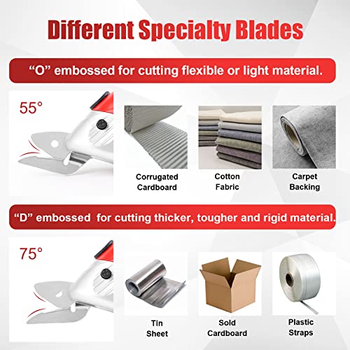 Cordless Electric Scissors with Two Blades, TOOLSPACE Electric Cardboard Cutter Electric Fabric Scissors for Cutting Fabric, 4V Lithium-Ion Rechargeable Battery, Easy Carry and Fast Charging