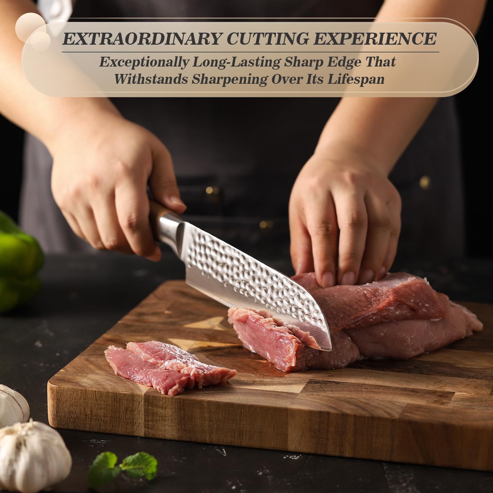 Damascus Santoku Knife 7 Inch,Professional Kitchen Knife with Ergonomic Walnut Wood Handle,67 Layers Super Steel Damascus Kitchen Knives,Rubber Wood Gift Box Packing,Christmas Kitchen Gifts for Men
