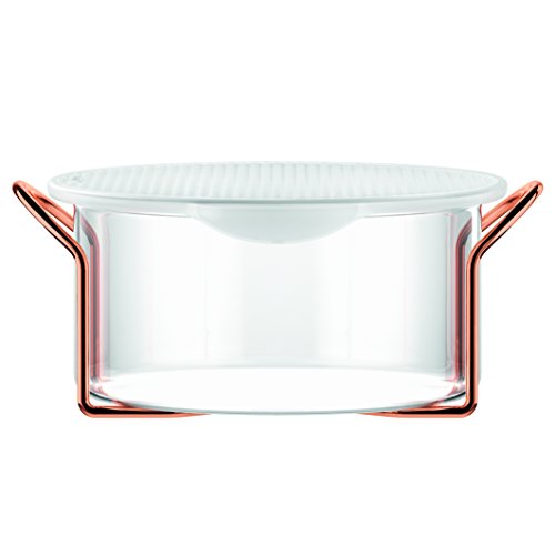 Bodum Hot Pot Bakeware Dish with Silicone Lid & Copper Stand, 2.0 L/68 oz/Large, Copper