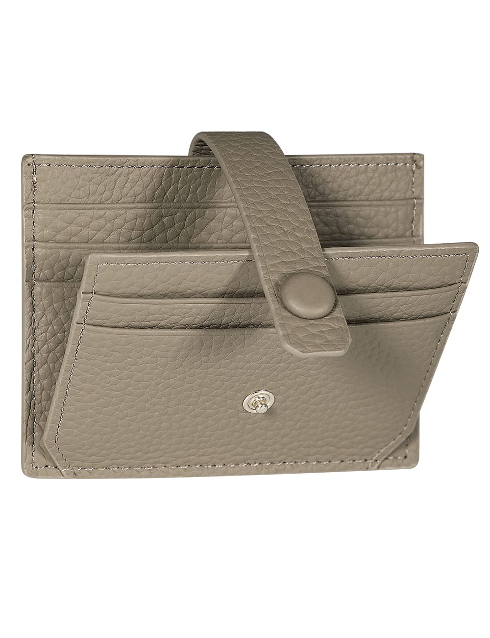 Small Wallets for Women Leather Credit Card Holder Pocket Purse (Khaki)