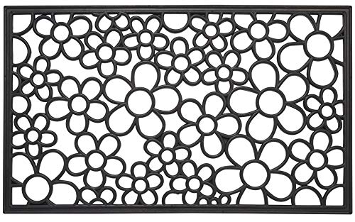 Envelor Home and Garden Floral Wrought Iron Rubber Door Mat 18" x 30" Welcome Mat