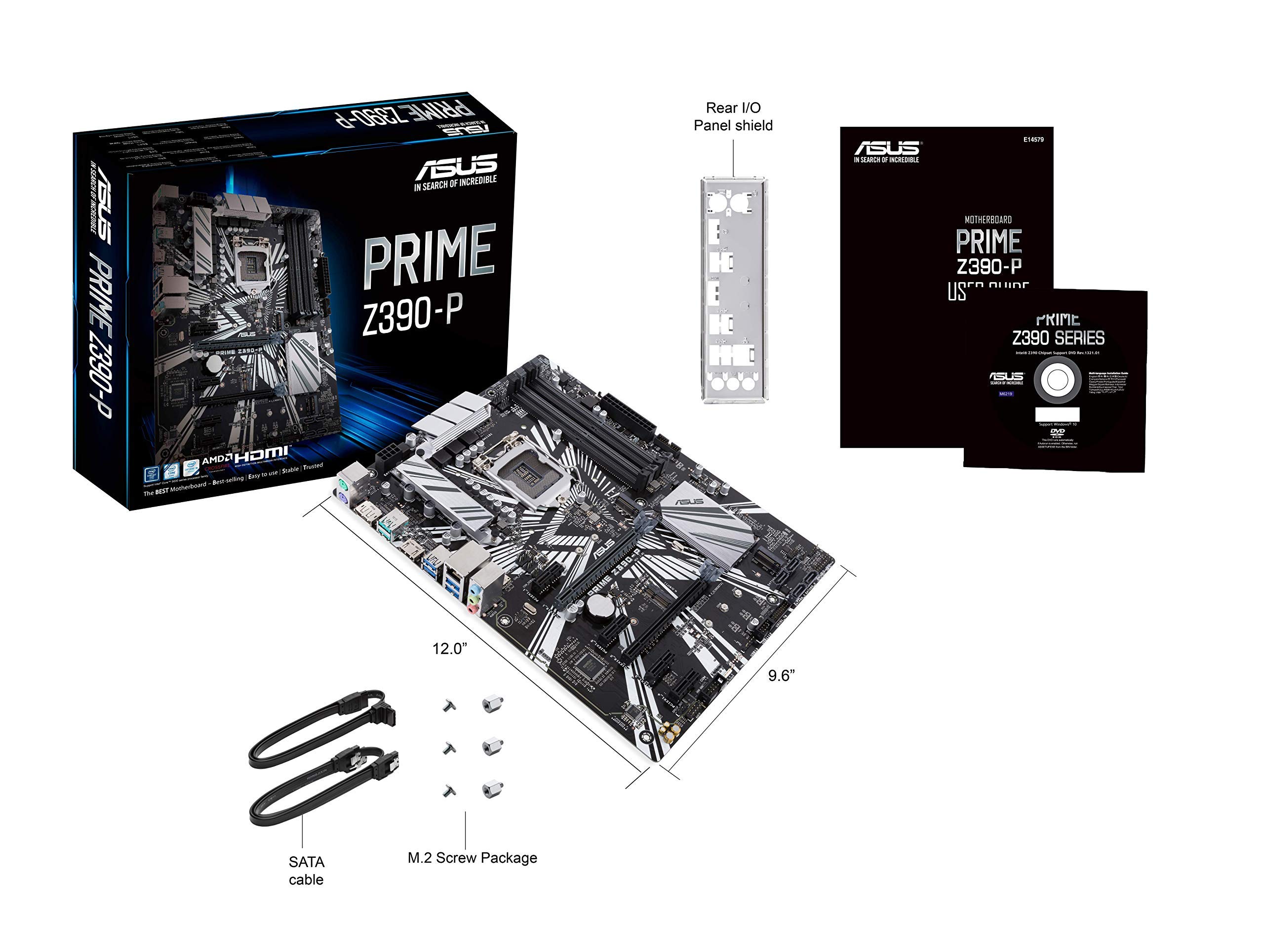 ASUS Prime Z390-P LGA1151 (Intel 8th and 9th Gen) DDR4 DP HDMI M.2 Z390 ATX Motherboard with USB 3.1 Gen2 (Renewed)