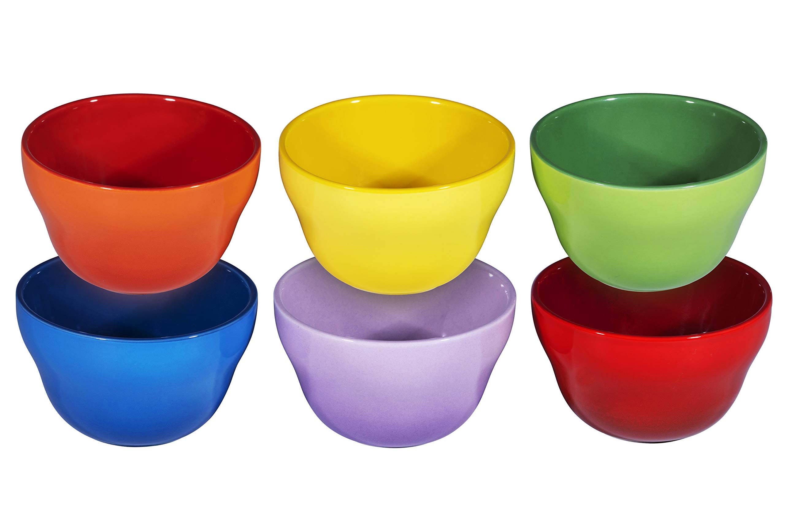 Bruntmor 8 oz Porcelain Bowls Set of 6 - for Ice Cream, Dessert, Soup, Small Side Dishes, Salad, Cereal, Rice - Microwave, Dishwasher and Oven Safe - Gradient Colors