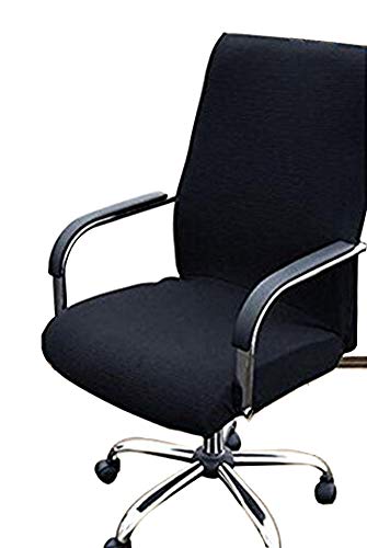 Trycooling Modern Simplism Style Chair Covers Cotton Office Computer Stretchable Rotating Chair Cover (Large, Black)