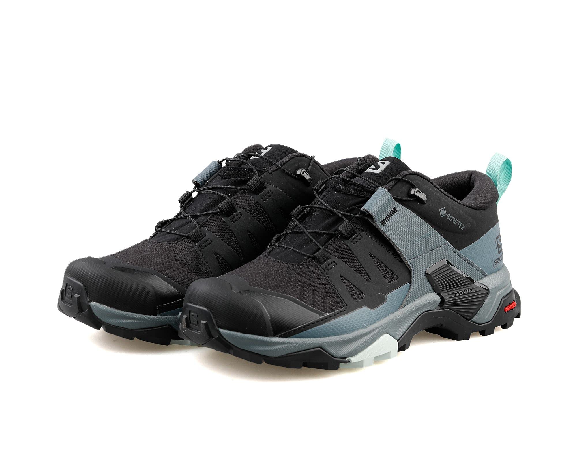 Salomon X Ultra 4 Gore-TEX Hiking Shoes for Women, Lunar Rock/Ebony/Mint Leaf, 6