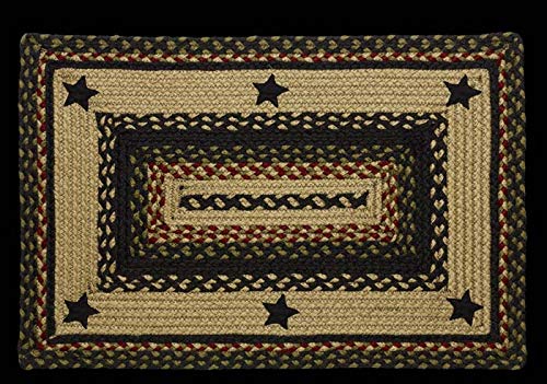 IHF Home Décor | Tartan Star Premium Braided Collection | Primitive, Rustic, Country, Farmhouse Style | Jute/Cotton | 30Days Risk Free | Accent Rug/Door Mat/Floor Carpet(27" x 48" Rect)