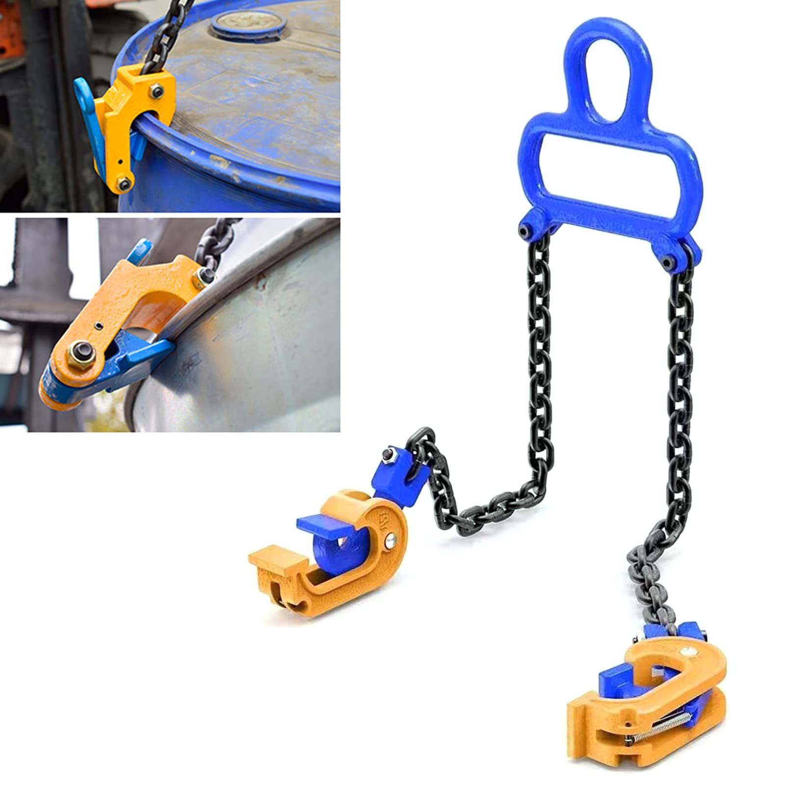 Futchoy 1 Ton Bucket Elevator Chain Lifter Drum Forklift Warehouse Rigging Carbon Steel for Extra Attachment Options Forklift, Crane, Jib Boom, Chain Lifter