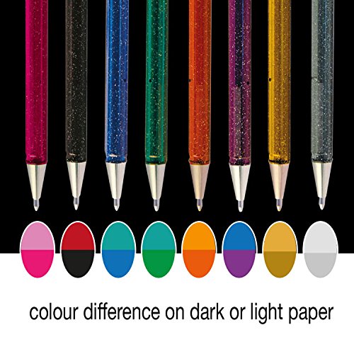 Pentel Hybrid Dual Metallic Liquid Gel Roller Pen YK110/8-M - Pack of 8 Pens in 16 Shimmering Metallic Colours