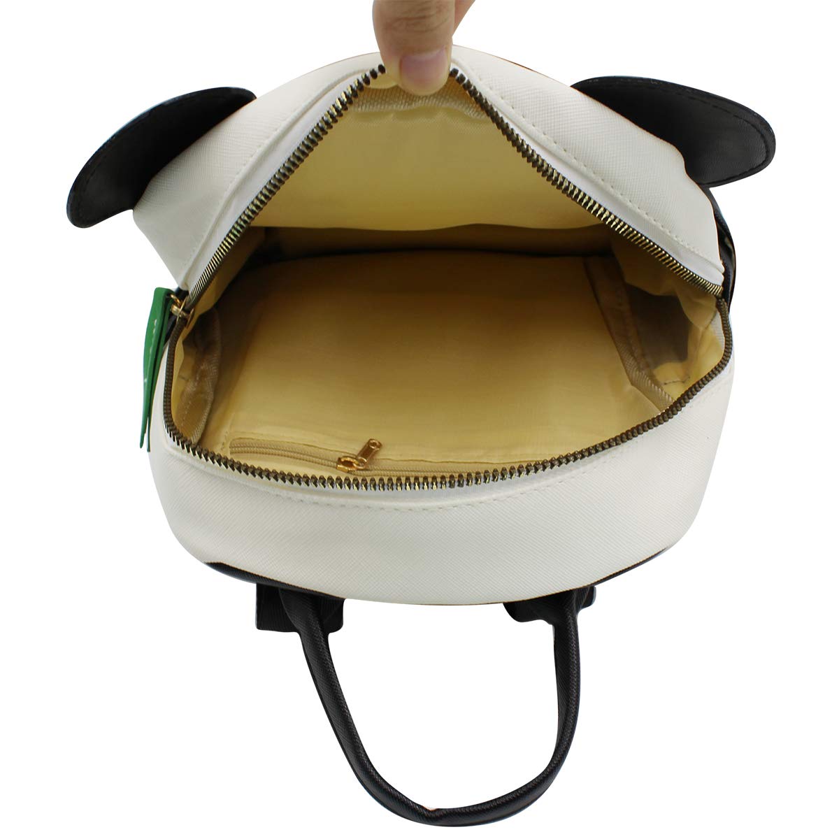 MINGSEECESS Womens Cute Panda Pattern Backpack Purse Pu Leather Travel Bag Small Casual Shoulder Daypack