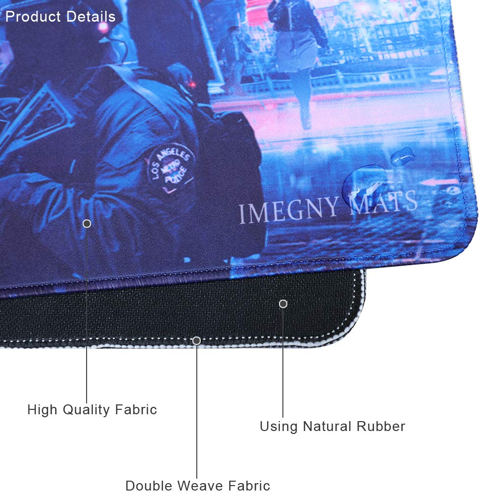 Imegny Large Gaming Mouse Pad, Extended XXL Desk Pad & Non-Slip Rubber Mat for Mice and Keyboard with Stitched Edges (90x40 zisecity006)