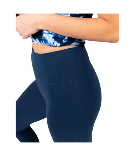 Spalding Women's Misses Activewear High Waisted Cotton/Spandex Ankle Legging Navy Blazer