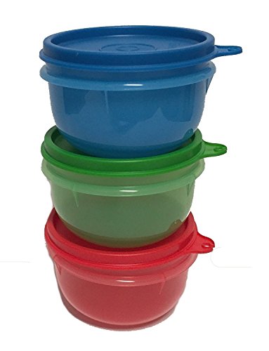 Tupperware Ideal Little Bowl Set of 3 in Green, Red, Blue