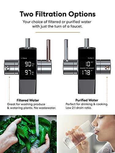Brio Reverse Osmosis Water Filtration System, 700 GPD, 2:1 Pure to Drain, Tank-Less, Under Sink Faucet Mount
