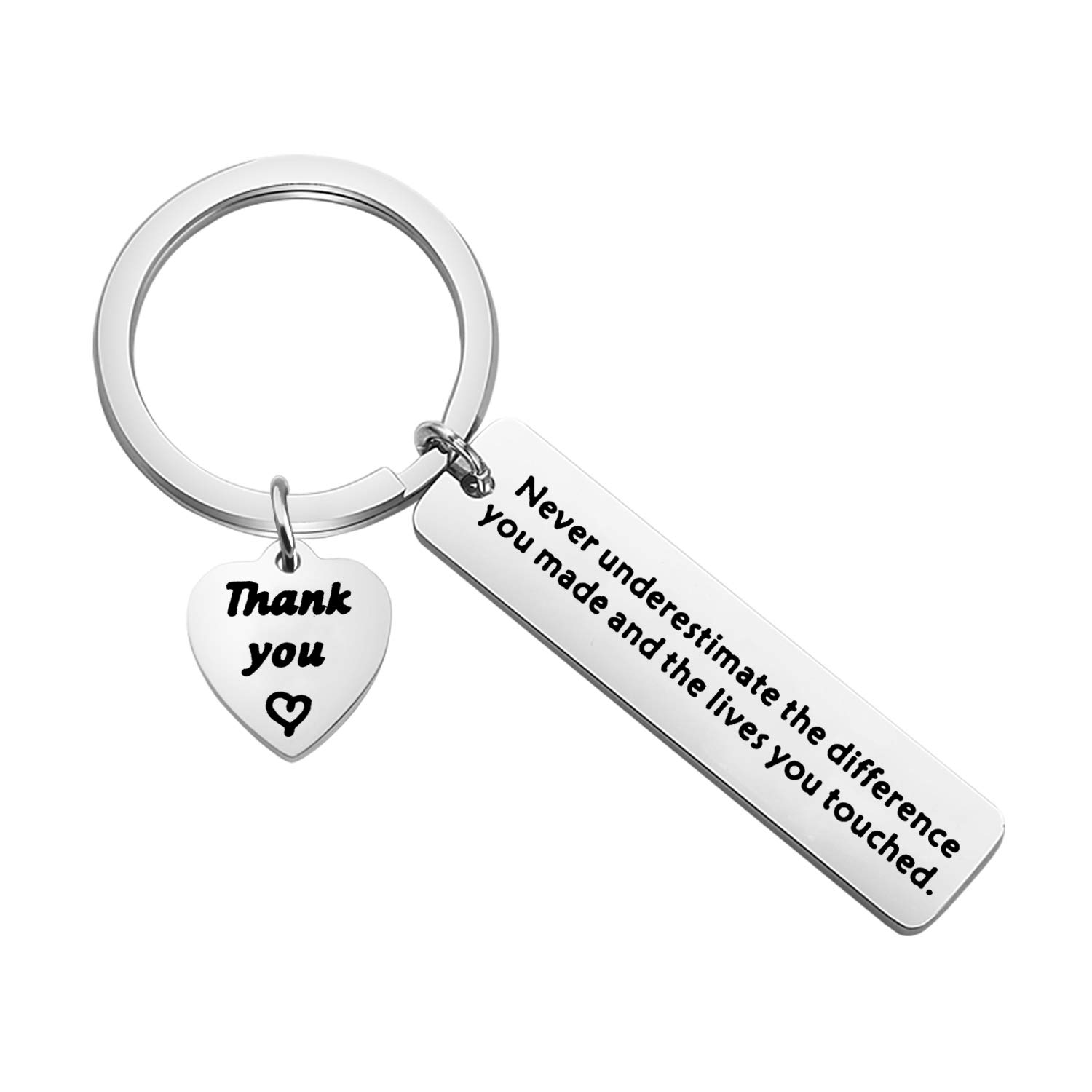 BAUNA Thank You Gift Appreciation Jewelry Keychain for Volunteer Social Worker