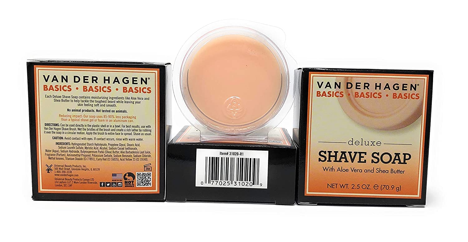 Van der Hagen Deluxe Shave Soap - 2.5 oz - 3 pk