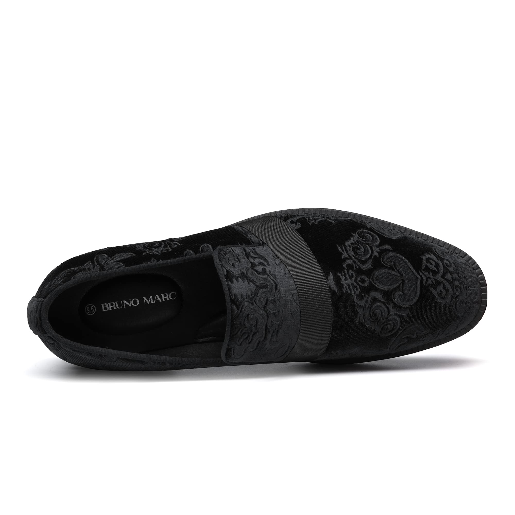 Bruno Marc Mens Dress Tuxedo Shoes Slip-on Classic Wedding Loafers, Black - 10 (SBOX227M)