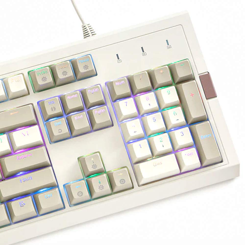 EPOMAKER Ajazz AK510 104 Keys Retro Mechanical Keyboard with PBT SP Spherical Keycaps and RGB Backlight for Gamer, Programmer, Office Work for or iOS Android Windows (Zorro Brown Switch)