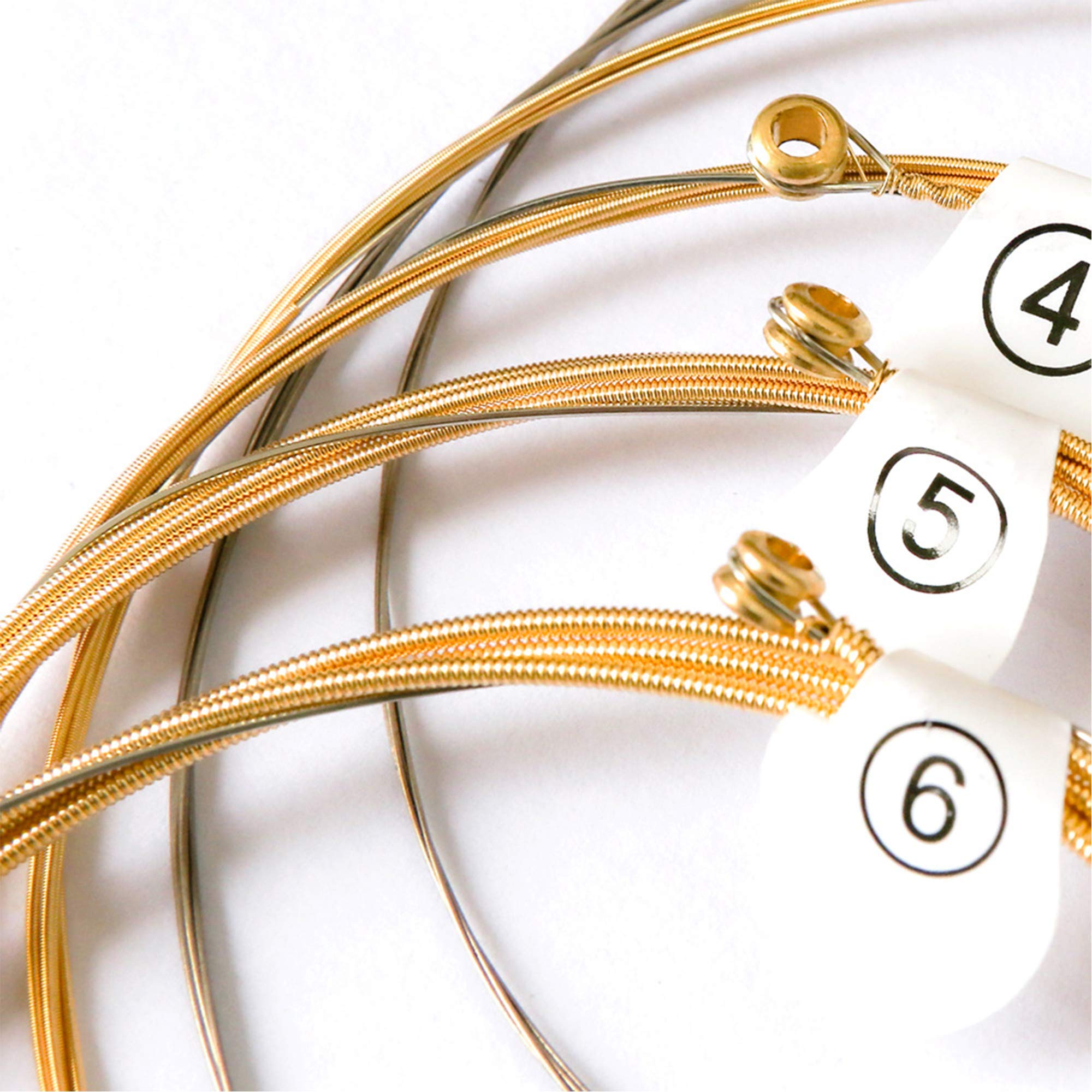 bestwishes Acoustic Guitar Strings, Brass Guitar Strings.011-.052 Guitar Strings Acoustic 6 String Set, 3 Guitar Picks And 1 String Changing Tool, GBA-011
