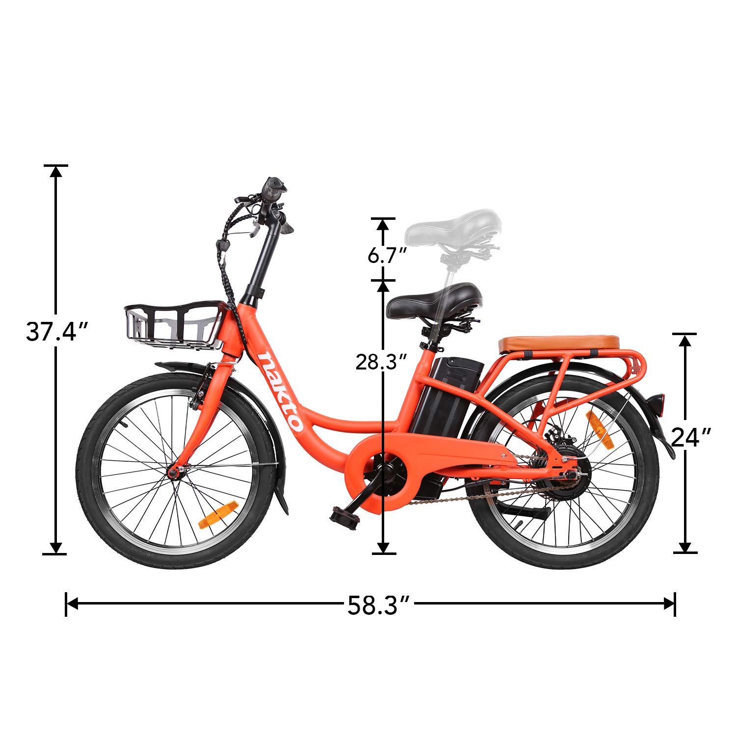 BRIGHT GG Electric Bike for Adults 20" 250W Electric Bicycle with 36V10AH Lithium Battery, Charger and Locks