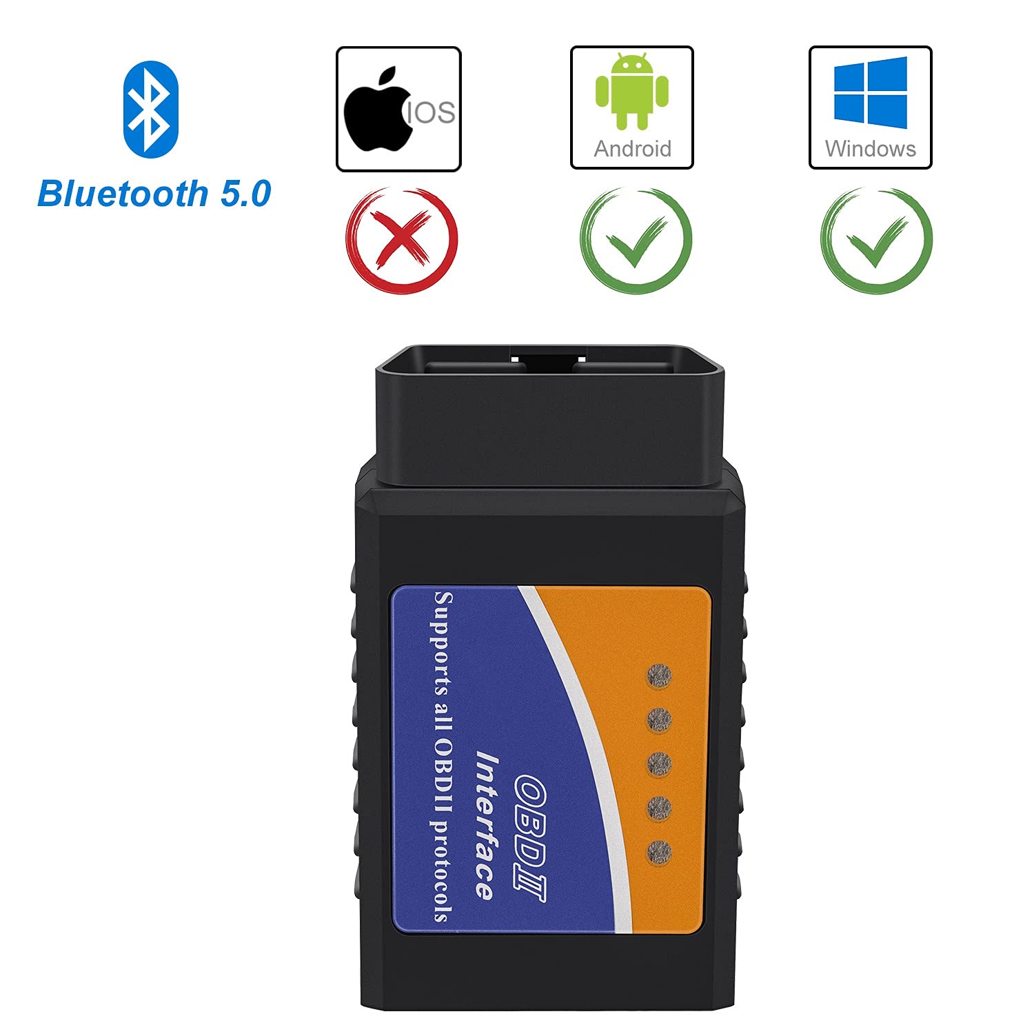 BANIGIPA Bluetooth OBD2 Scanner Auto OBD II Car Diagnostic Scan Tool for Android, Check Engine Light Code Reader, Supports Torque Lite, OBD Link, OBD Fusion, DashCommand, OBD Car Doctor