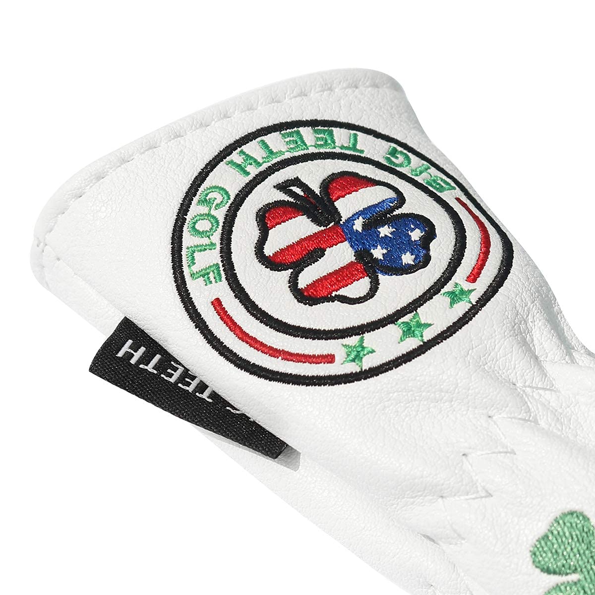 Big Teeth Golf Iron Covers Iron Head Covers, Lucky Clover Iron Covers Long Neck Golf Iron Head Covers, 11Pcs Golf Iron Covers Set Golf Club Covers for Irons Fit Taylormade SIM Cleveland Callaway Etc