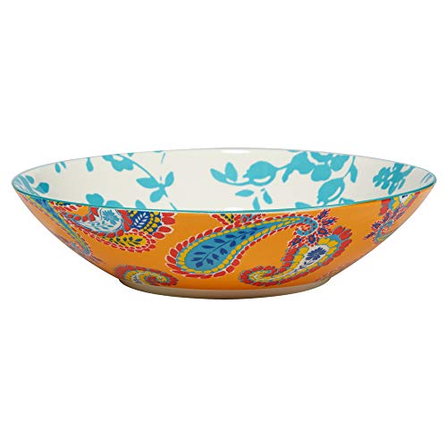 Certified International Damask Floral 9.5" Soup/Cereal Bowls, Set of 4 Assorted Designs,