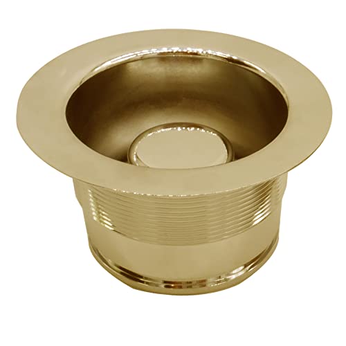 Westbrass CO2185-01 Combo Pack 3-1/2" Post Style Large Kitchen Sink Basket Strainer and Waste Disposal Drain Flange with Stopper, Polished Brass