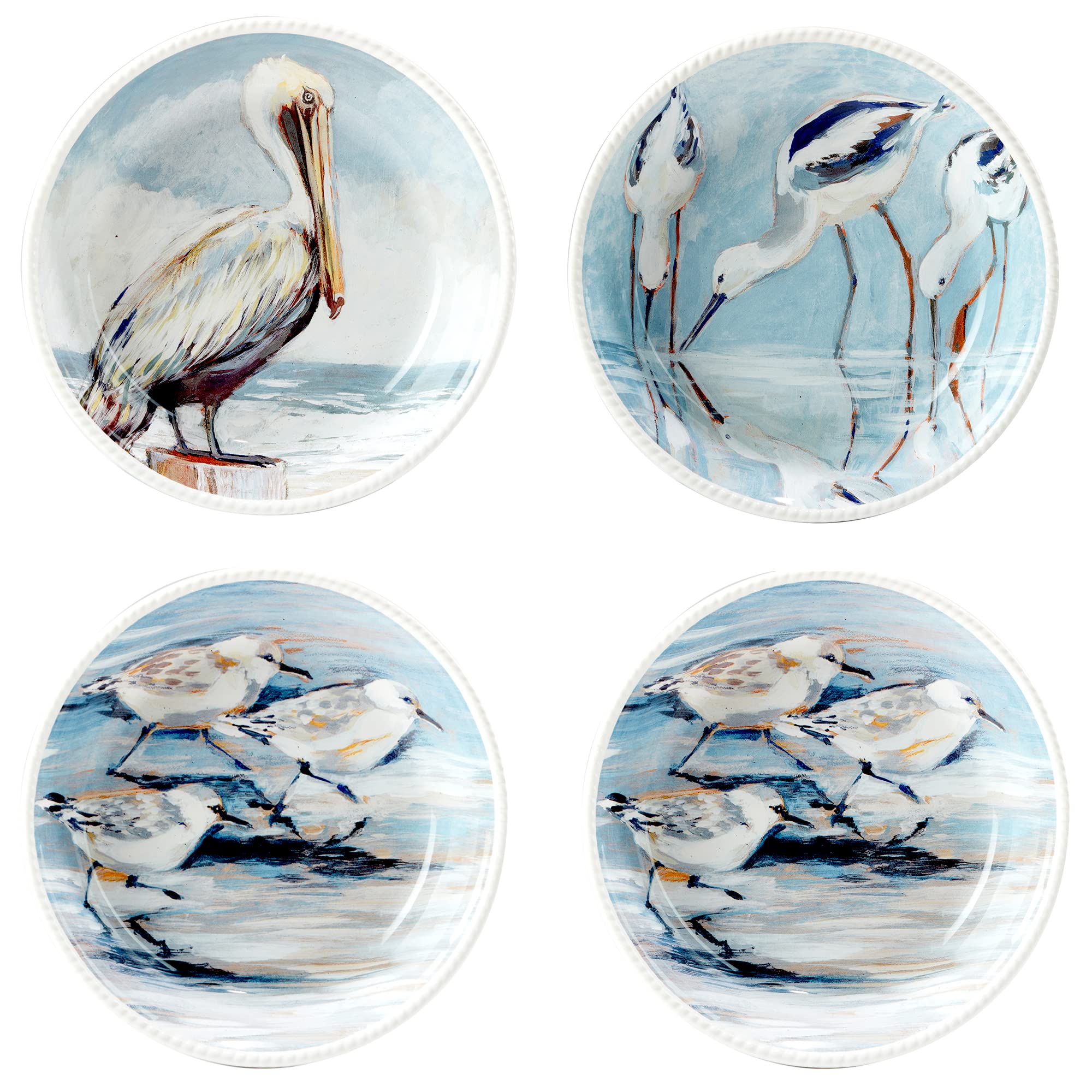 Certified International Shorebirds 40 oz. Soup/Cereal Bowls, Set of 4