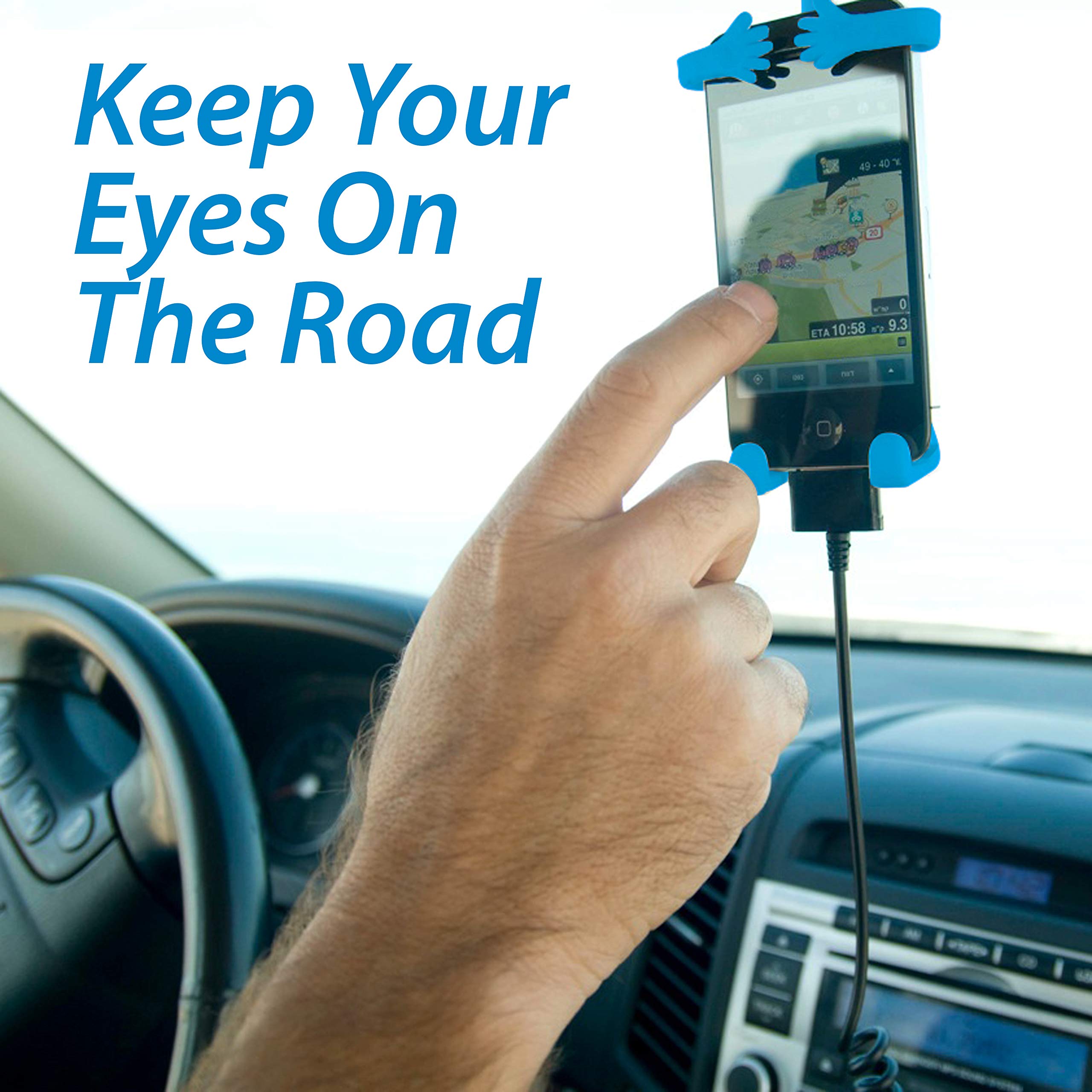 Bondi Flex Phone Holder and Stand - Adjustable Flexible Silicone Case Hanging Mount for Car Compatible with iPhone 7, 7 Plus, 8, 8 Plus β Samsung Galaxy S6, S7, S8 and Other Smartphones β Turquoise