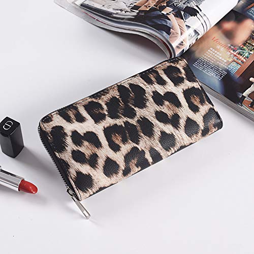MinMinBox Leopard/Zebra Print PU Leather Wallet Cash Coin Long/Short Purse Card Holder for Women & Girls (Long Style#3)