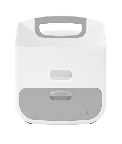 Ubbi Portable Diaper Changing Station Diaper Storage Caddy Organizer with Folding Changing Mat, Stores Baby Diapers, Wipes and Baby Accessories, Gray