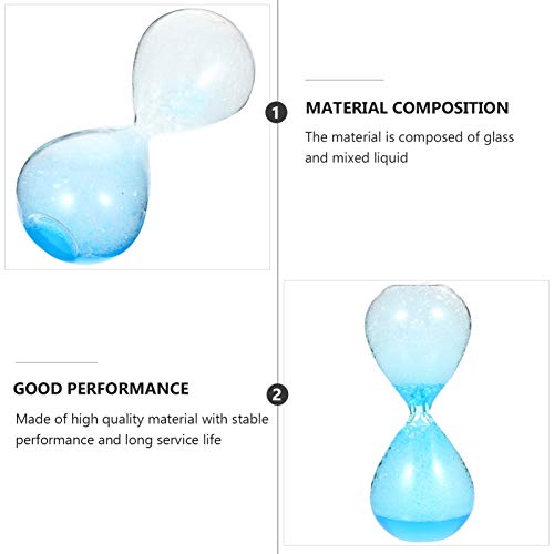 cabilock Glass Hourglass Timer Liquid Hourglass Liquid Motion Timer Hourglass Bubble Singing Hourglass Home Decorations Birthday Gifts (Blue)