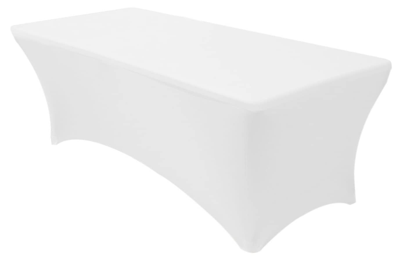 Banquet Tables Pro 8 Ft White Stretch Tight Fit Spandex Rectangular Folding Tablecover for 30Wx96Lx30H Folding Patio Tables, Banquet,Party