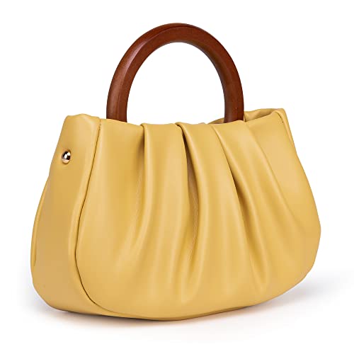 Milan Chiva Cloud Pouch Bag Gabbi Ruched Handbag Chic Dumpling Clutch Purses with Removable Strap MC-1007MSYL