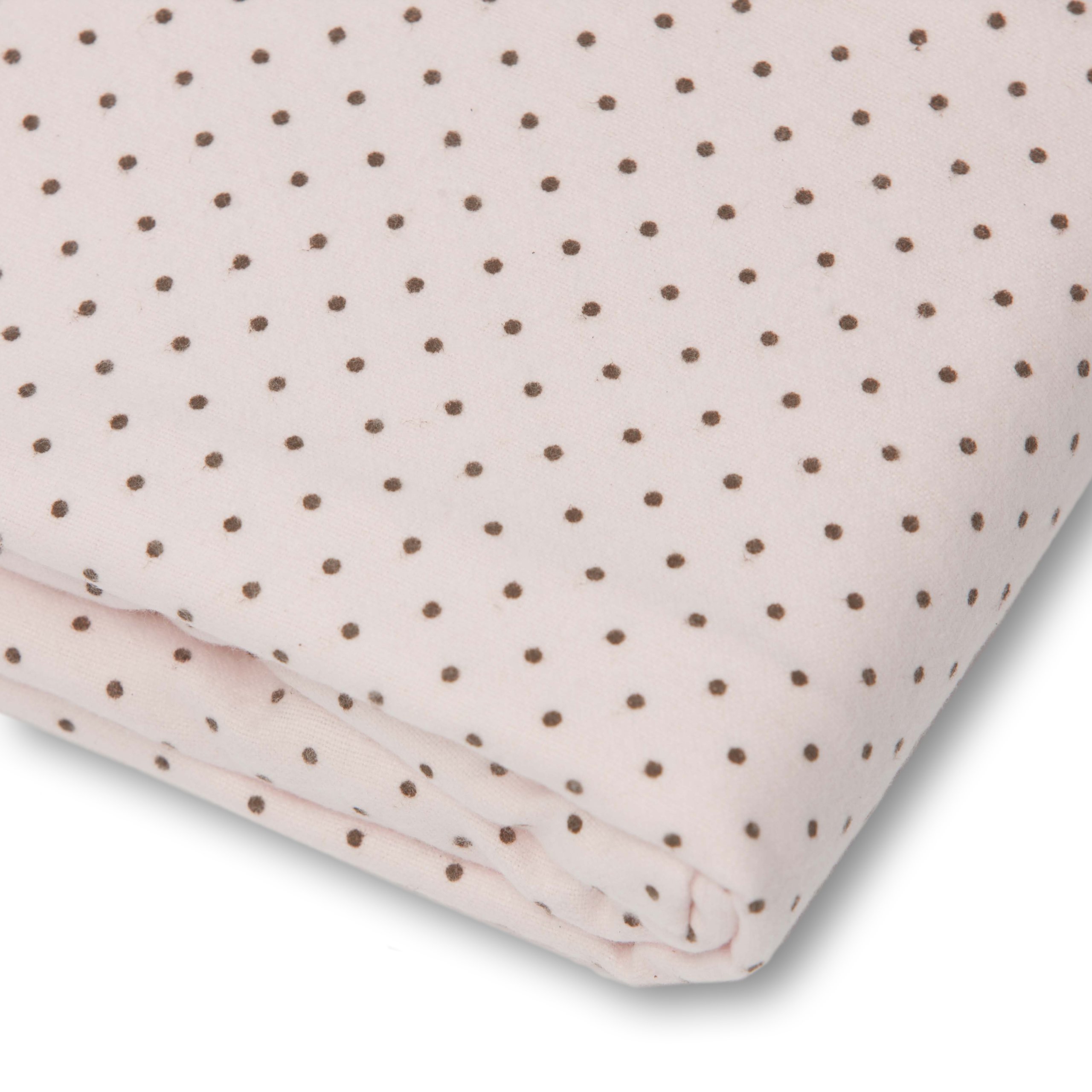 SwaddleDesigns Baby/Toddler Crib Sheet, Softest Cotton Flannel, Made in USA, Brown Polka Dots on Pastel Pink